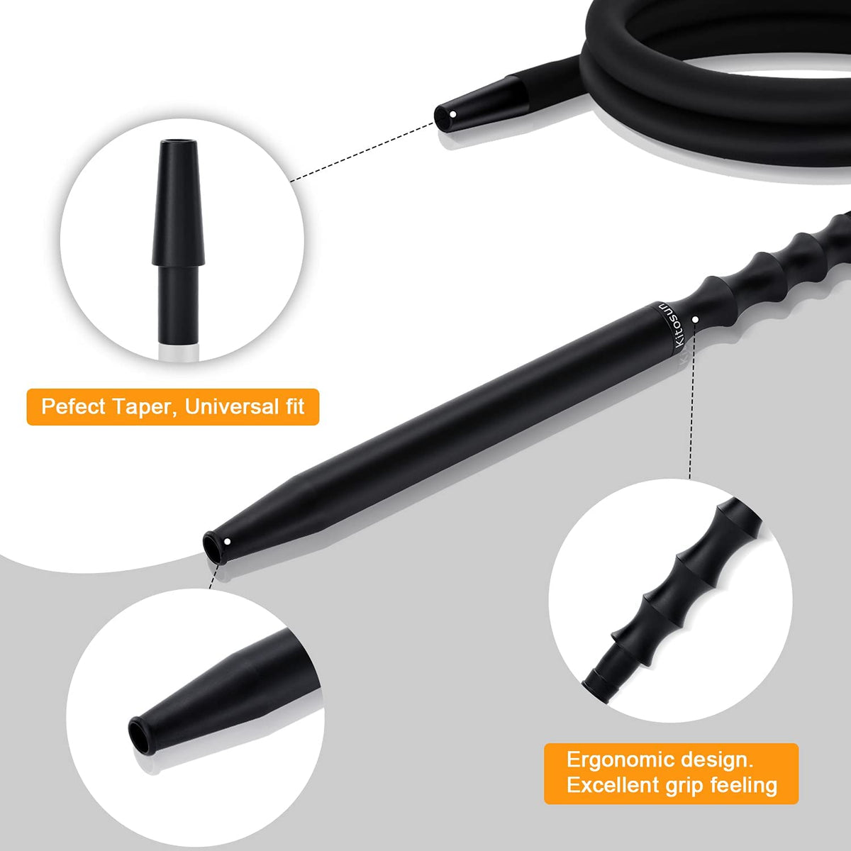 Hookah Hose Superior 100% Washable Silicone Hookah Hose with Detachab ...