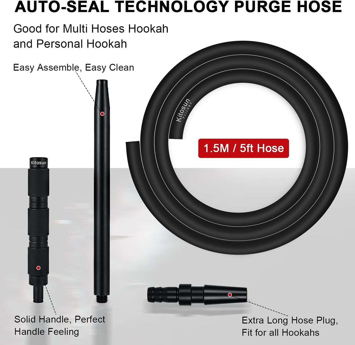 Hookah Hose Kitosun Purge Hose - Auto-Seal Technology Design for Multi ...