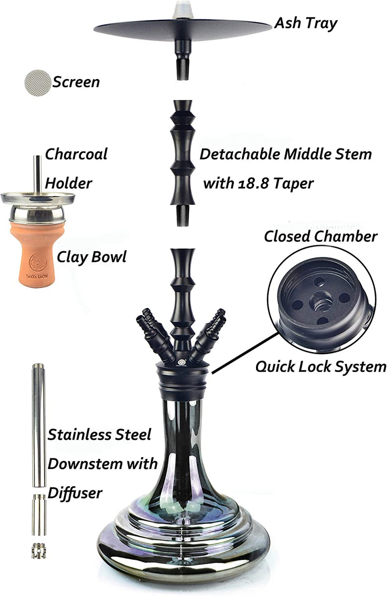 Hookah Set Luxury Modern Glass Hookah with Washable Silicone Hookah H ...